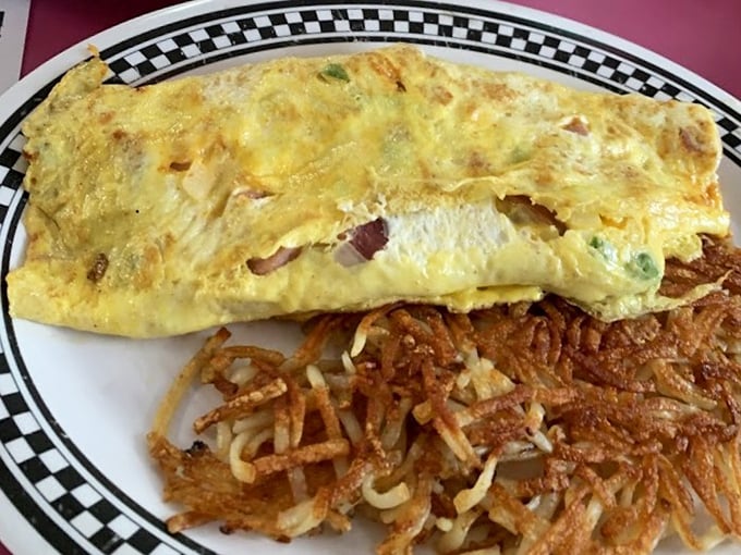 This Western omelet doesn't just contain ham and peppers&mdash;it showcases them, alongside hash browns crisped to golden perfection.