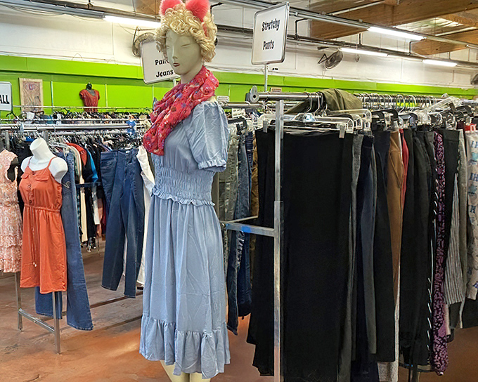 Fashion that spans decades, with mannequins styled better than most of us on Monday mornings. That blue dress is calling your name!