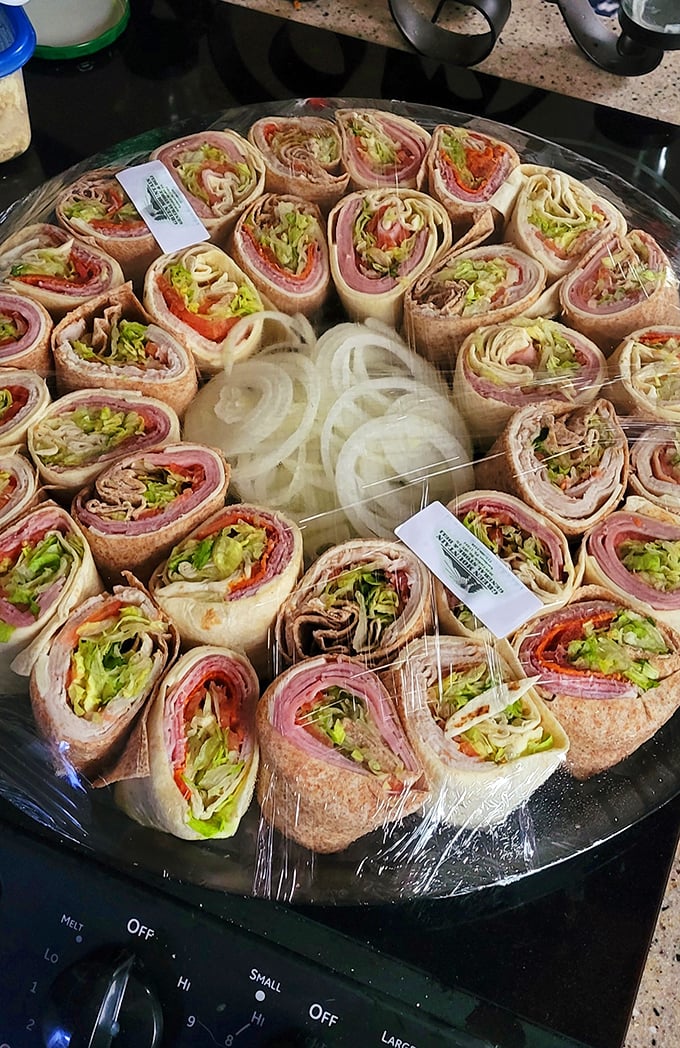 The wrap platter that's launched a thousand road trips. Each spiral contains the perfect balance of meat, cheese, and veggies&mdash;a flavor tornado.