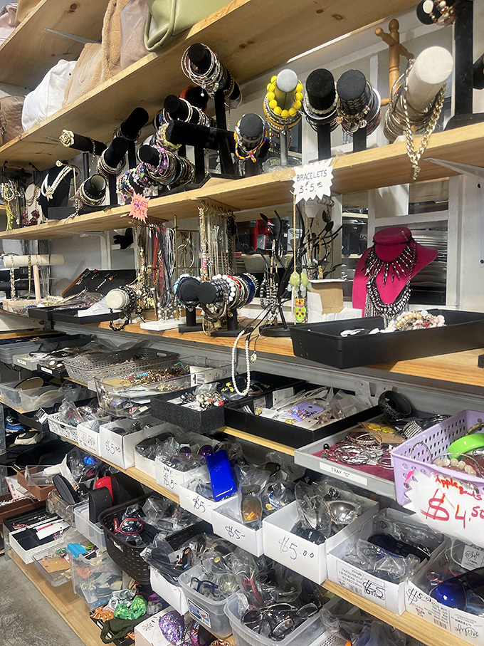 Jewelry paradise! From statement necklaces to everyday bangles, these accessories tell stories of celebrations past while awaiting their next big night out.