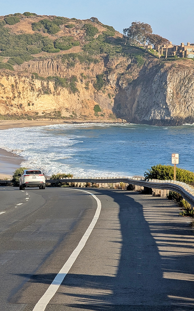 The kind of drive that makes you forget your destination. Pacific Coast Highway hugs the cliffs like it's afraid of falling into the ocean.