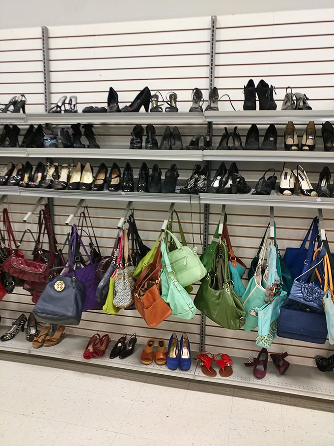 Shoes and bags tell silent stories of adventures past while waiting for their next chapter.