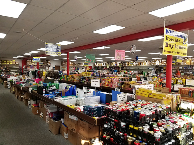 Tables overflowing with merchandise create the classic Odd-Lot experience&mdash;part department store, part garage sale, all adventure.