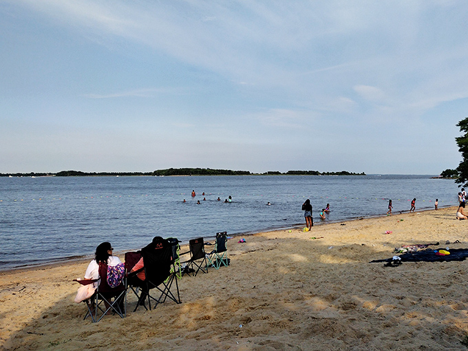 Beach chairs: the thrones of summer royalty. At Rocky Point, everyone gets their moment of sandy sovereignty without the Ocean City crowds.