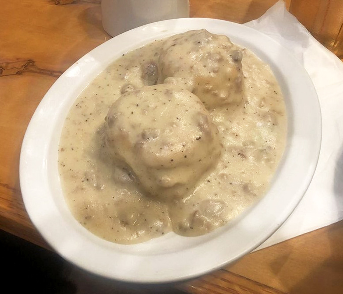 These biscuits and gravy aren't just comfort food—they're edible therapy in a world gone mad.
