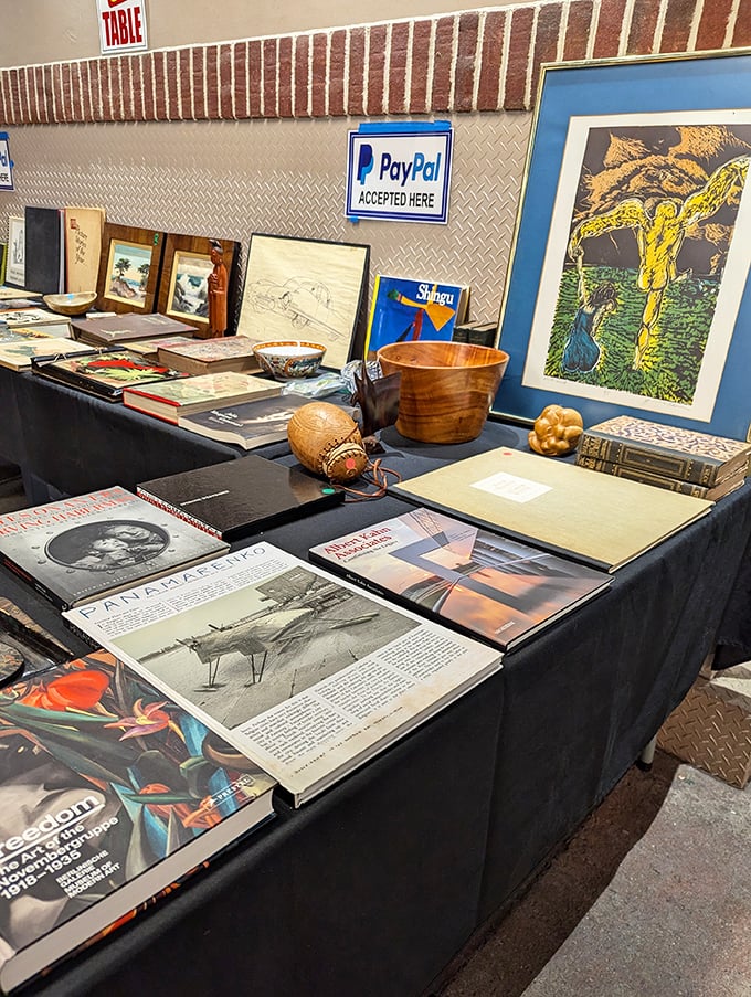 Vintage magazines and handcrafted bowls share table space in perfect harmony, like the unexpected friendship between history buffs and home decorators.