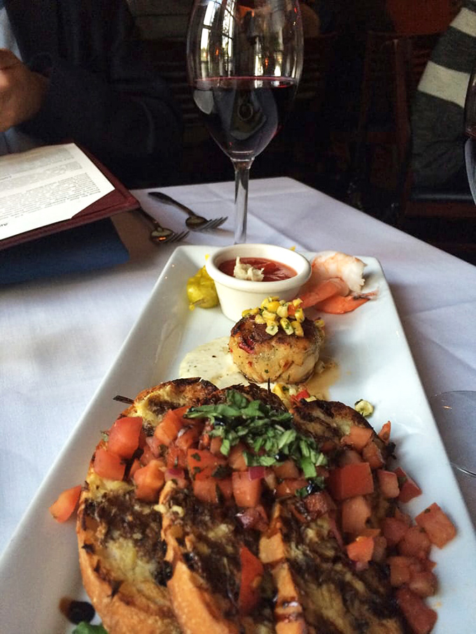 A symphony of textures &ndash; crispy bruschetta topped with fresh tomatoes and a perfectly seared scallop that would make Neptune himself request seconds.