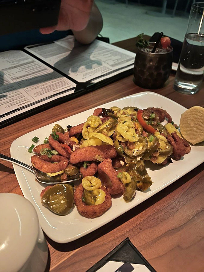 The famous cherry pepper calamari isn't just food&mdash;it's an intervention for people who think they don't like squid. Crispy, spicy seafood revelation.