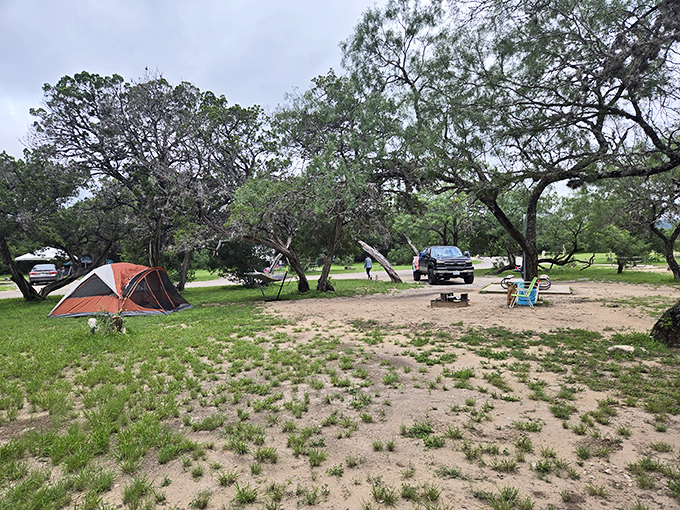 Camping at Garner: where "roughing it" means choosing between watching sunrise over the hills or sleeping in just a little longer.
