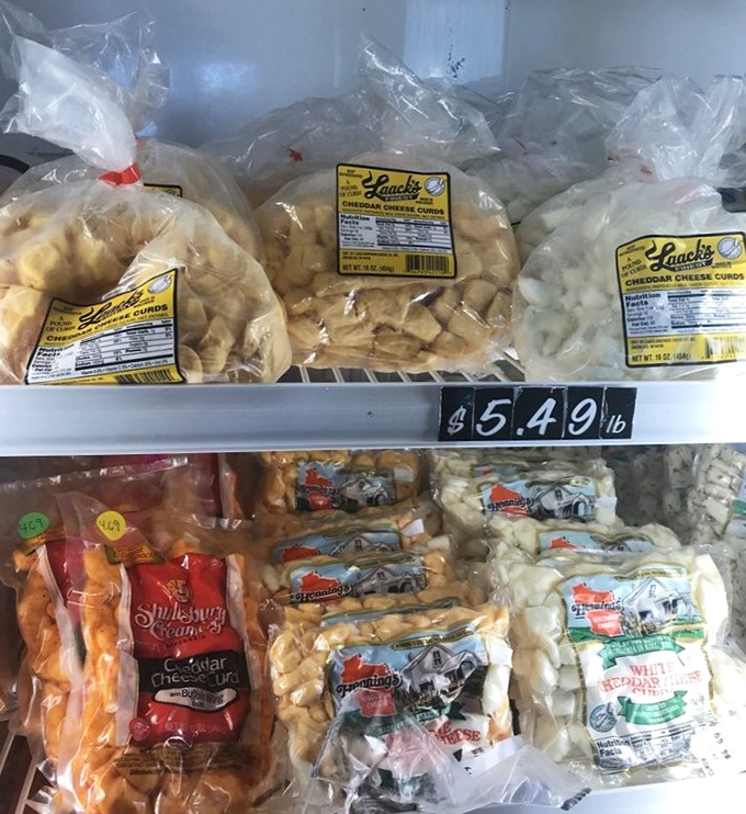Wisconsin cheese curds &ndash; the state's unofficial currency. Fresh, squeaky, and ready to become the highlight of your road trip snacking.