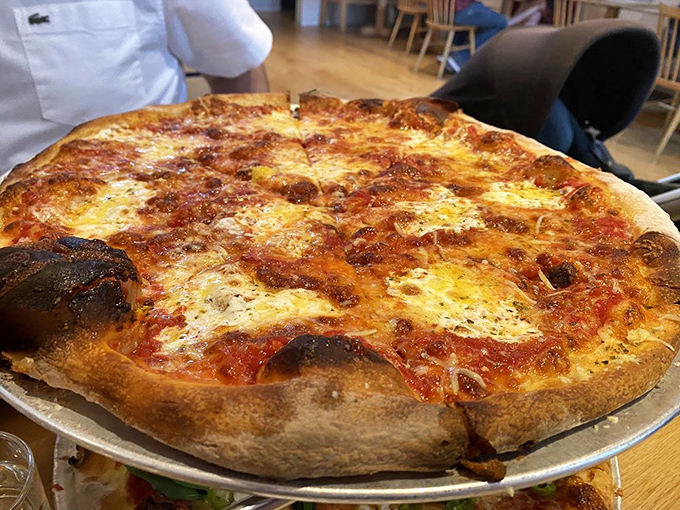 The classic cheese pizza showcases Beddia's philosophy: perfection requires no embellishment, just impeccable ingredients and dough wisdom.