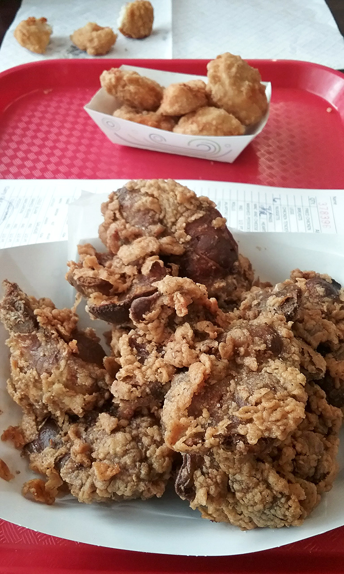 Crispy chicken livers and nuggets—the kind of deep-fried treasures that remind you some of life's greatest pleasures come in small, crunchy packages.