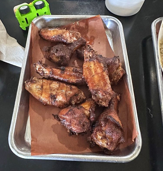 Wings that have lived their best life twice—first smoked, then fried to crispy perfection. A beautiful transformation worthy of its own documentary series.