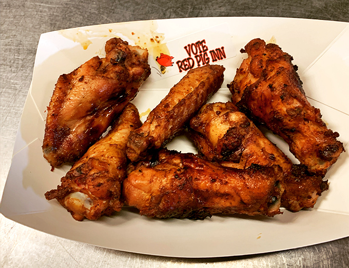 These wings aren't trying to win beauty contests—they're too busy winning flavor championships with that perfect crispy-juicy balance.