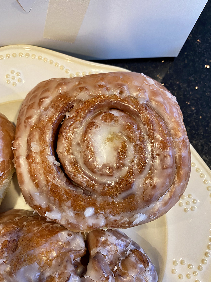 The cinnamon roll that launched a thousand cravings. Swirled perfection with glaze cascading into every nook and cranny of its spiral landscape.