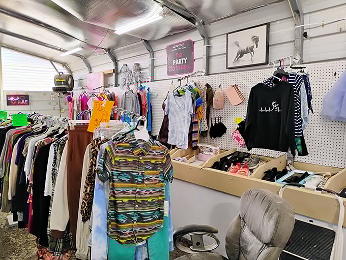 Fashion time travel without the DeLorean. These racks hold everything from last season's trends to pieces your grandparents would recognize from their yearbooks.