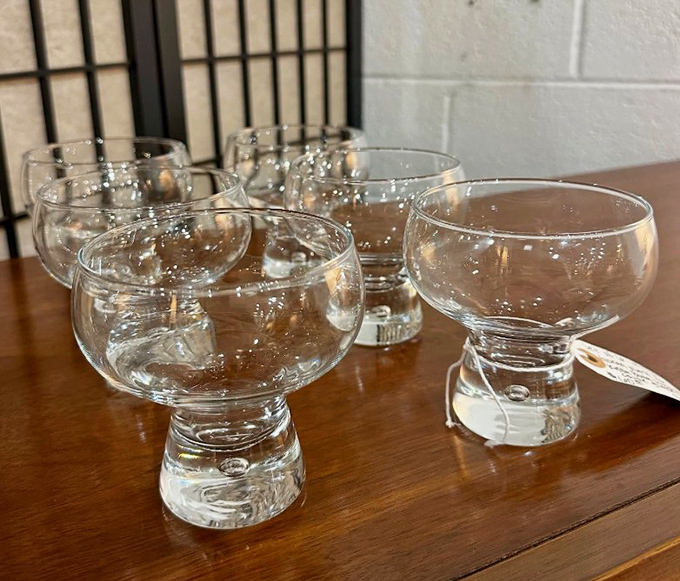 These elegant coupe glasses await your next celebration. Gatsby himself would approve of sipping champagne from these crystal beauties.