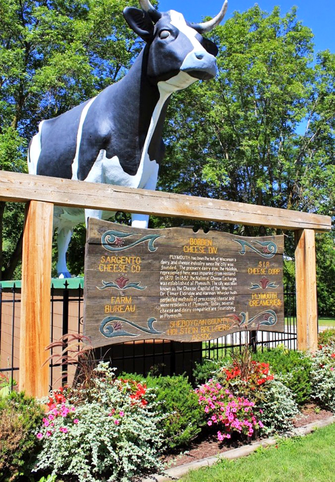 Summer brings a riot of colorful blooms to Antoinette's domain. Even the flowers pay homage to Wisconsin's most celebrated industry.