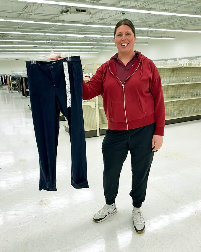 Nothing says "I just saved a fortune" quite like that genuine smile of thrift store victory right there.