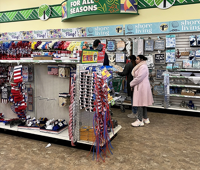 The "For All Seasons" section transforms throughout the year, offering shoppers a rotating carousel of holiday magic without the post-celebration financial regrets.