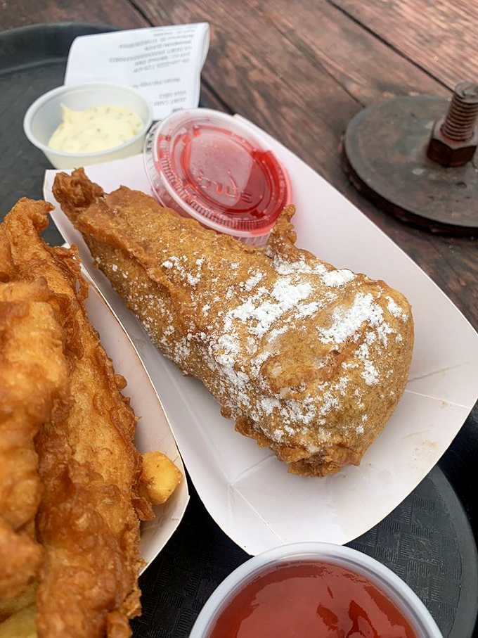 Powdered sugar dusting a golden-fried treasure like the first snow on a California beach&mdash;this deep-fried cheesecake defies all diet resolutions.