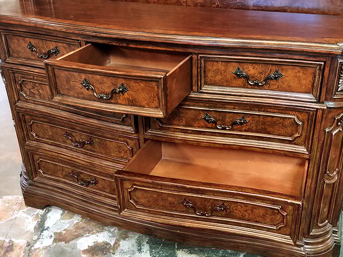 Even the drawers here have more craftsmanship than most modern furniture stores can dream of offering today.