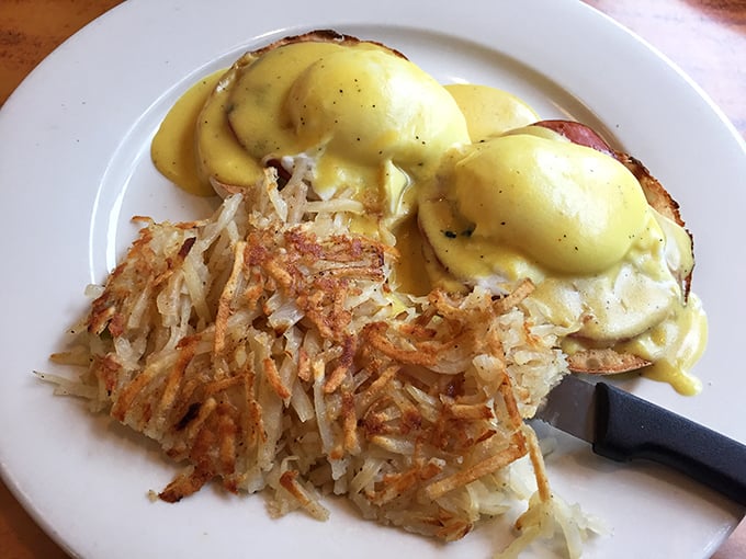 Eggs Benedict that would make a brunch enthusiast weep with joy—those golden yolks promising to transform ordinary English muffins into something transcendent.