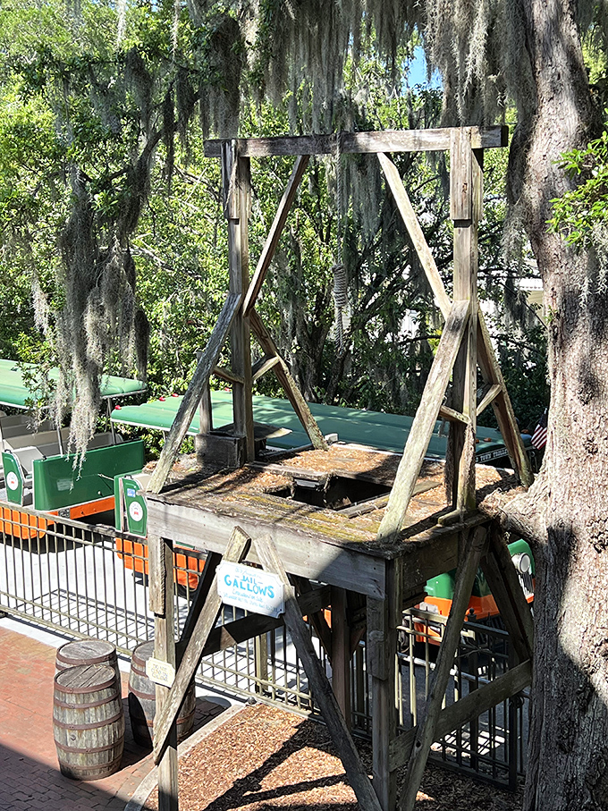 The gallows stand as a sobering reminder that some sentences were permanent. Florida sunshine somehow feels less cheerful here.
