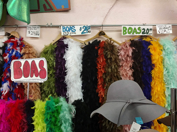 Feather boas in every hue imaginable&mdash;because sometimes your outfit just needs that extra bit of Liberace energy.