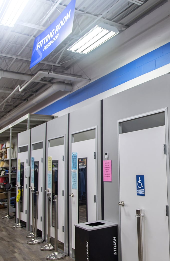 The fitting room area&mdash;because "it looked great on the hanger" and "it actually fits me" are two entirely different shopping experiences.
