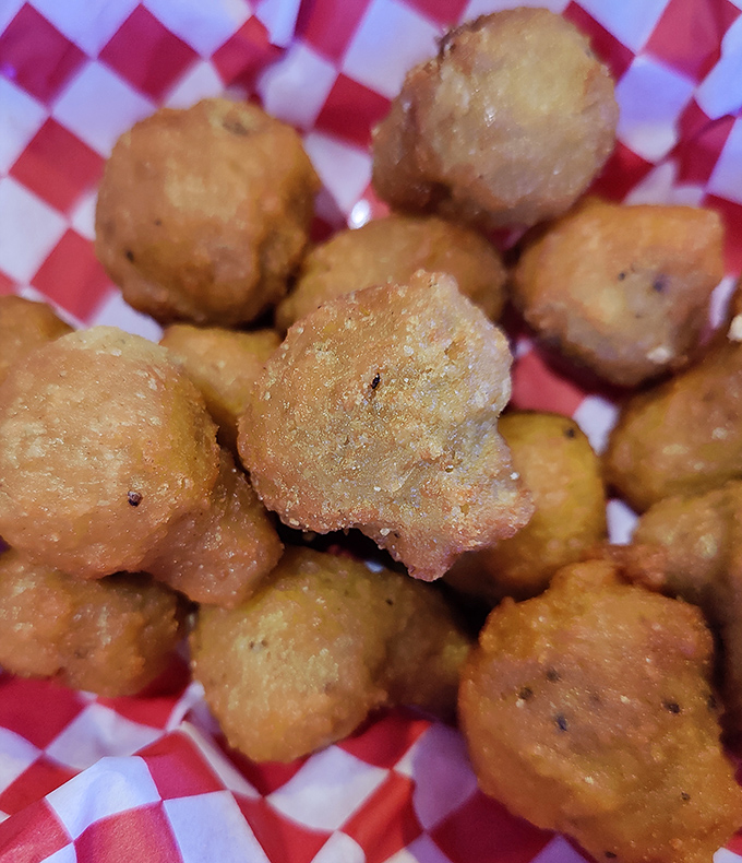 Golden-brown fried mushrooms that crunch like autumn leaves – the perfect appetizer for sharing, though you might not want to.