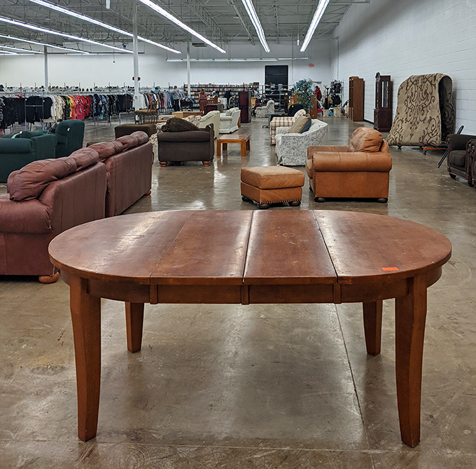 Mid-century meets modern in the furniture section, where that perfect conversation piece hides among practical finds.