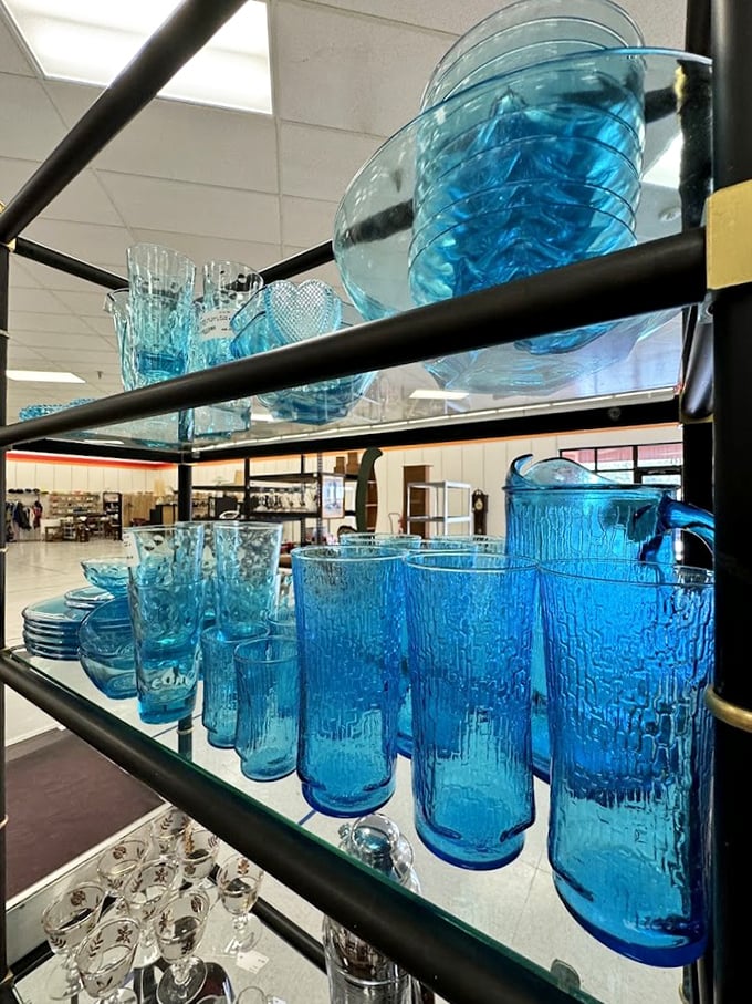 That distinctive blue glassware isn't just decorative &ndash; it's a conversation with your grandmother's kitchen from 1962.