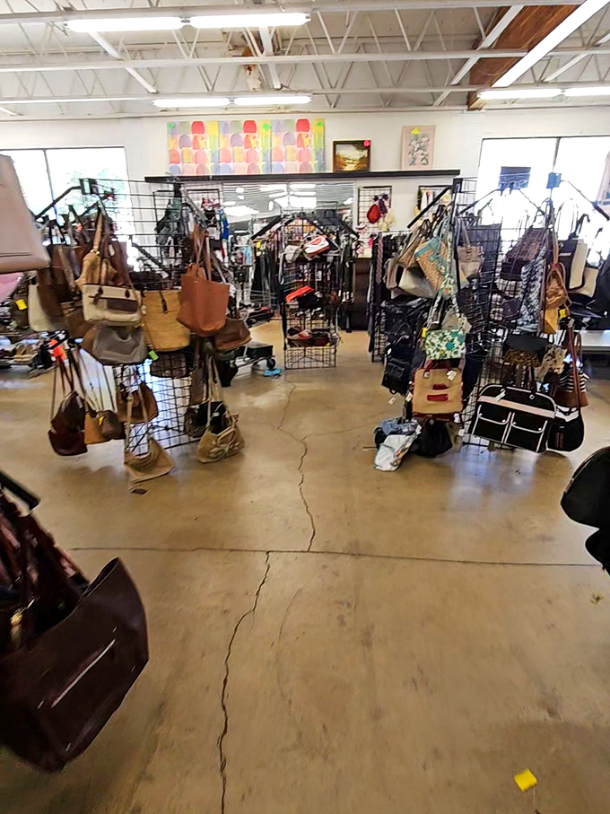 Handbag heaven! Designer lookalikes mingle with genuine vintage finds in this accessories wonderland. Your next statement piece is hiding here.