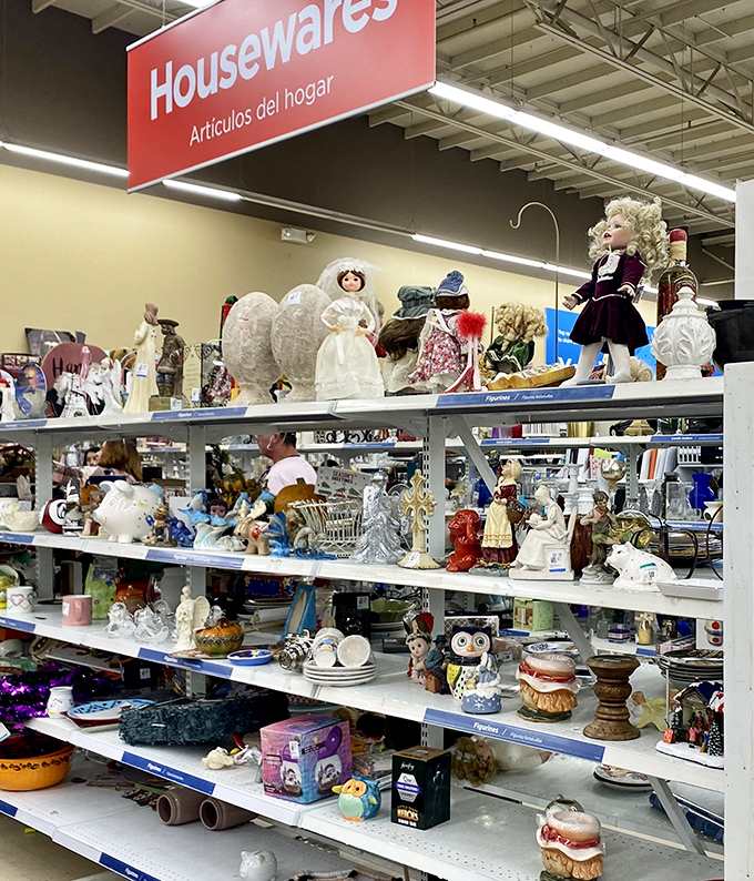 The housewares section&mdash;where vintage porcelain figurines and decorative owls find their second chance at mantelpiece stardom. Marie Kondo would be conflicted.