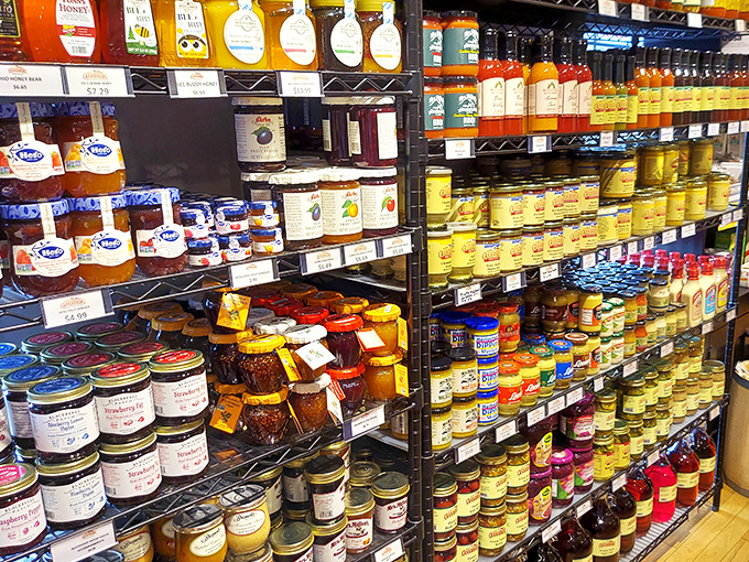 The jam selection rivals Grandma's pantry during canning season. Each jar promises to transform your cheese board from good to "Can I have that recipe?"