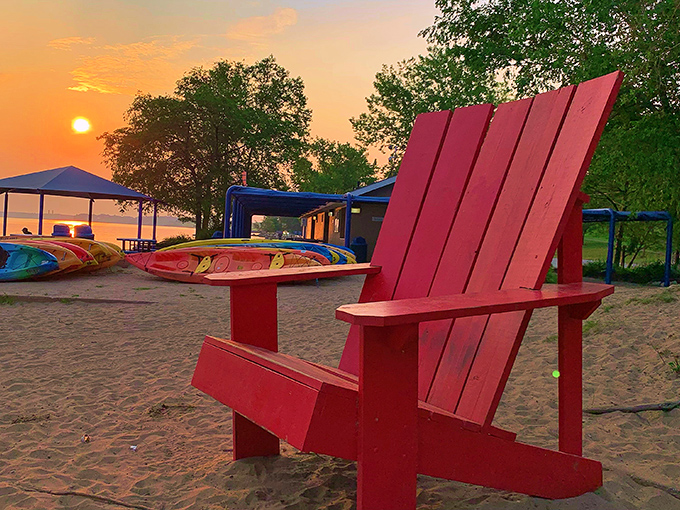 This oversized Adirondack chair isn't just Instagram-worthy&mdash;it's the perfect sunset perch for contemplating life's big questions or simply enjoying nature's nightly show.
