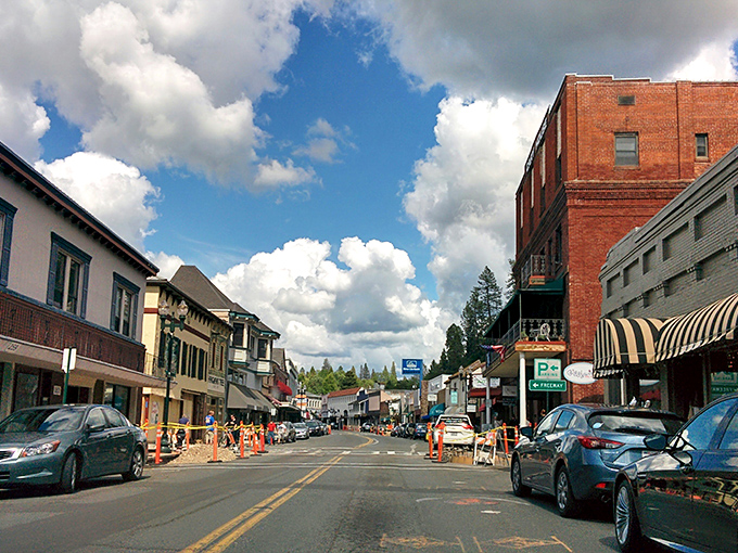 Stroll down Main Street under brilliant blue skies, where historic buildings house modern businesses—the perfect blend of yesterday's charm and today's conveniences.