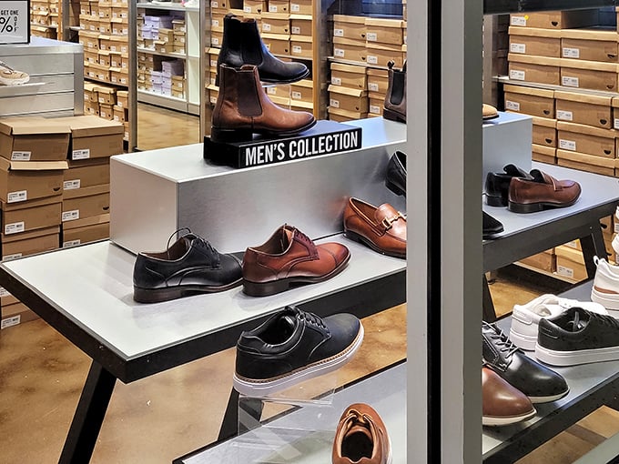 The men's collection that whispers, "Yes, you too can look like you know what business casual actually means." Sophisticated footwear without the sophisticated price tags.