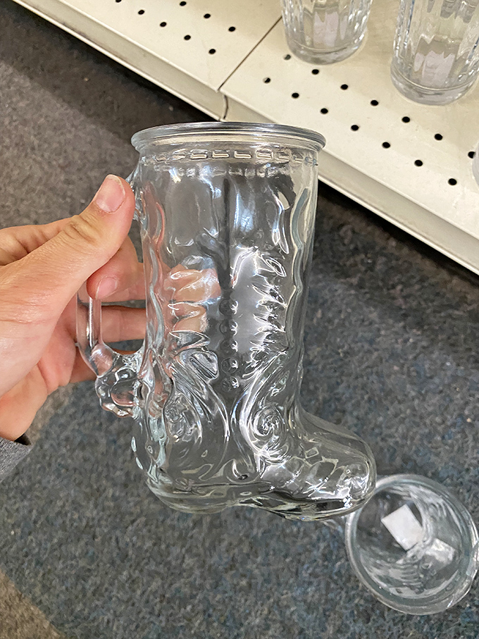 This glass boot mug isn't just kitsch&mdash;it's the conversation starter your home bar didn't know it needed.
