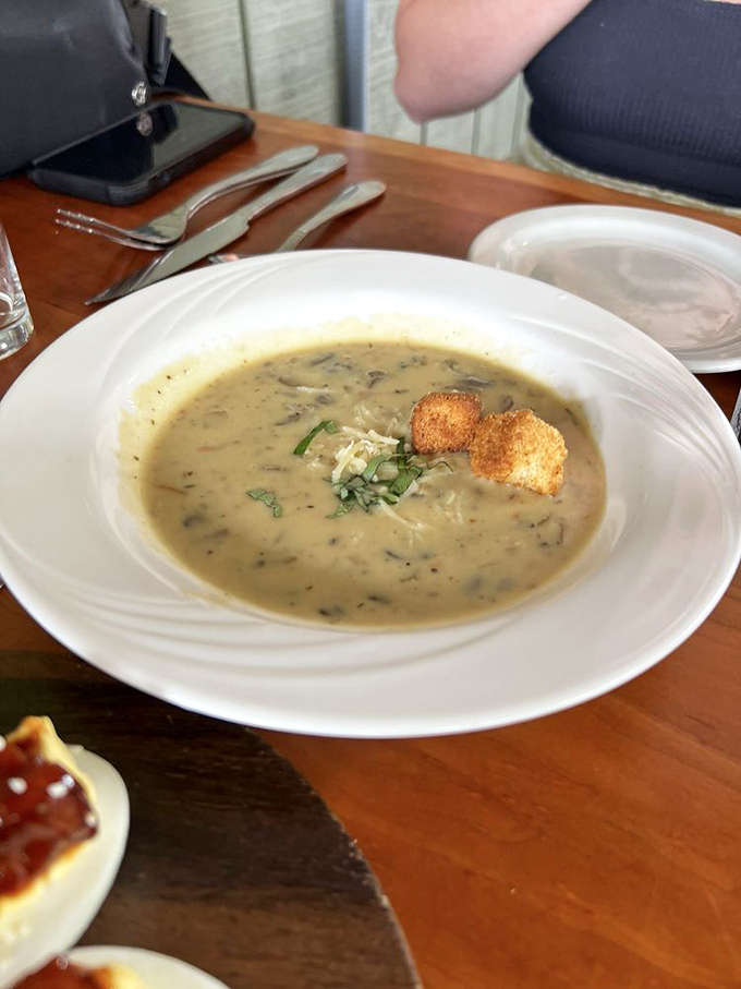 Mushroom soup that's achieved cult status among locals. One spoonful and you'll understand why people drive for miles.