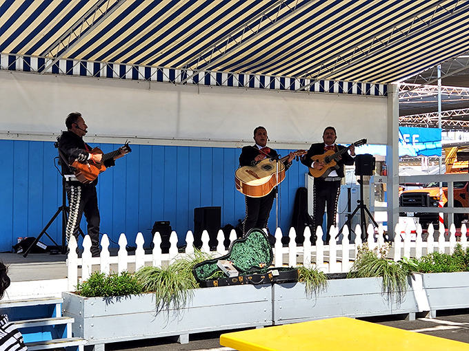 The soundtrack of La Pulga! These mariachi musicians transform an ordinary shopping trip into a festive cultural experience with every strum.