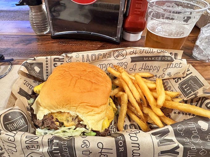 Crispy-edged patty meets melty cheese in a relationship more perfect than any Hollywood romance.