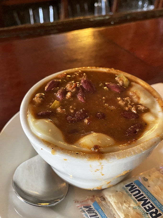 This isn't just chili&mdash;it's a warm hug in a bowl, with kidney beans and ground beef swimming in a savory broth.