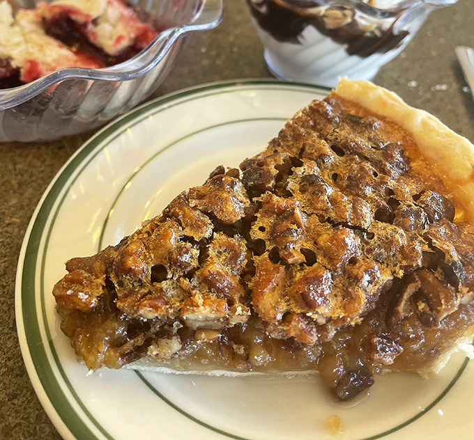This isn't just pecan pie; it's a sweet, gooey time machine to childhood desserts that made you forget your vegetables were ever on the plate.