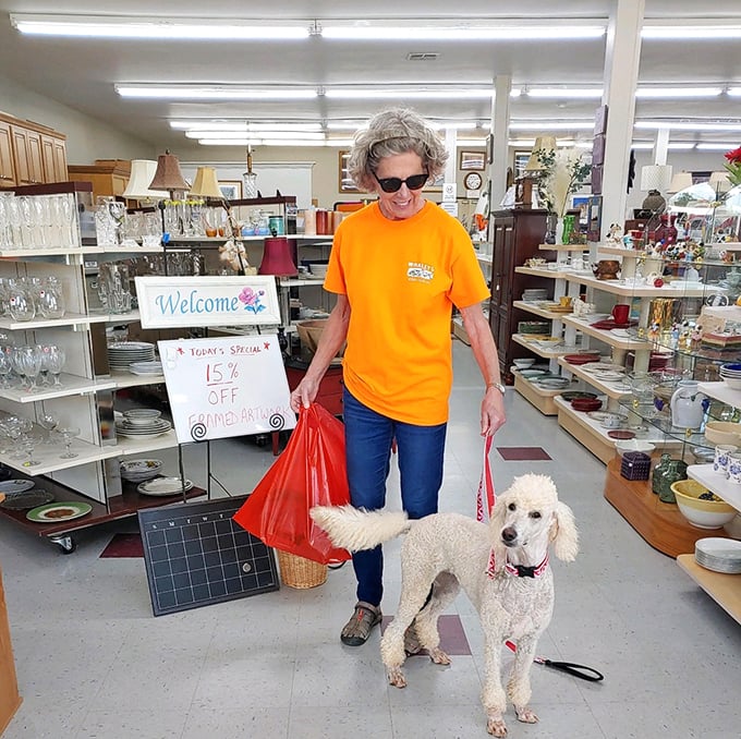 The thrill of the hunt brings shoppers and their four-legged friends. Every bag holds potential heirlooms and unexpected delights.