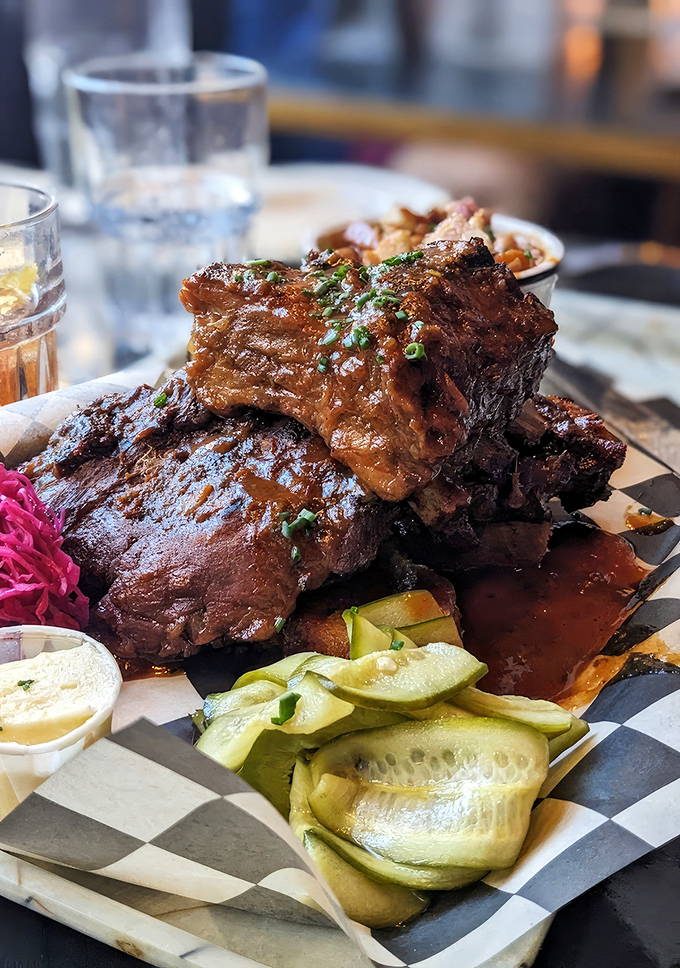 These tender short ribs practically fall off the bone before you even lift your fork.