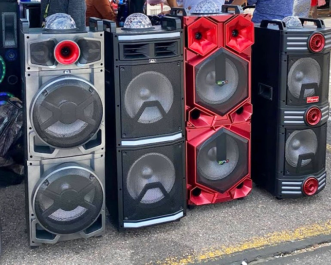 Bass so powerful it might rearrange your furniture! These towering speaker systems await their next gig&mdash;perhaps at your neighbor's too-loud backyard party.