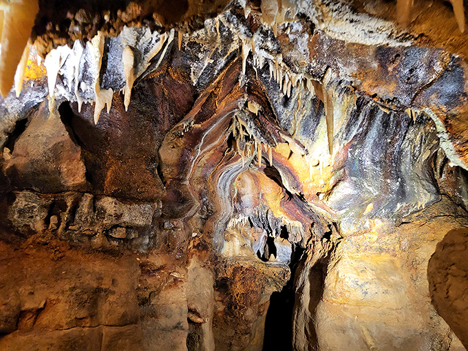 These delicate formations might look like melting candles, but they're actually stone icicles that have been growing just one drip at a time.