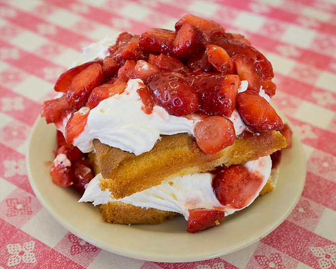Strawberry shortcake that makes you wonder why anyone bothers with fancy desserts when perfection is this straightforward.